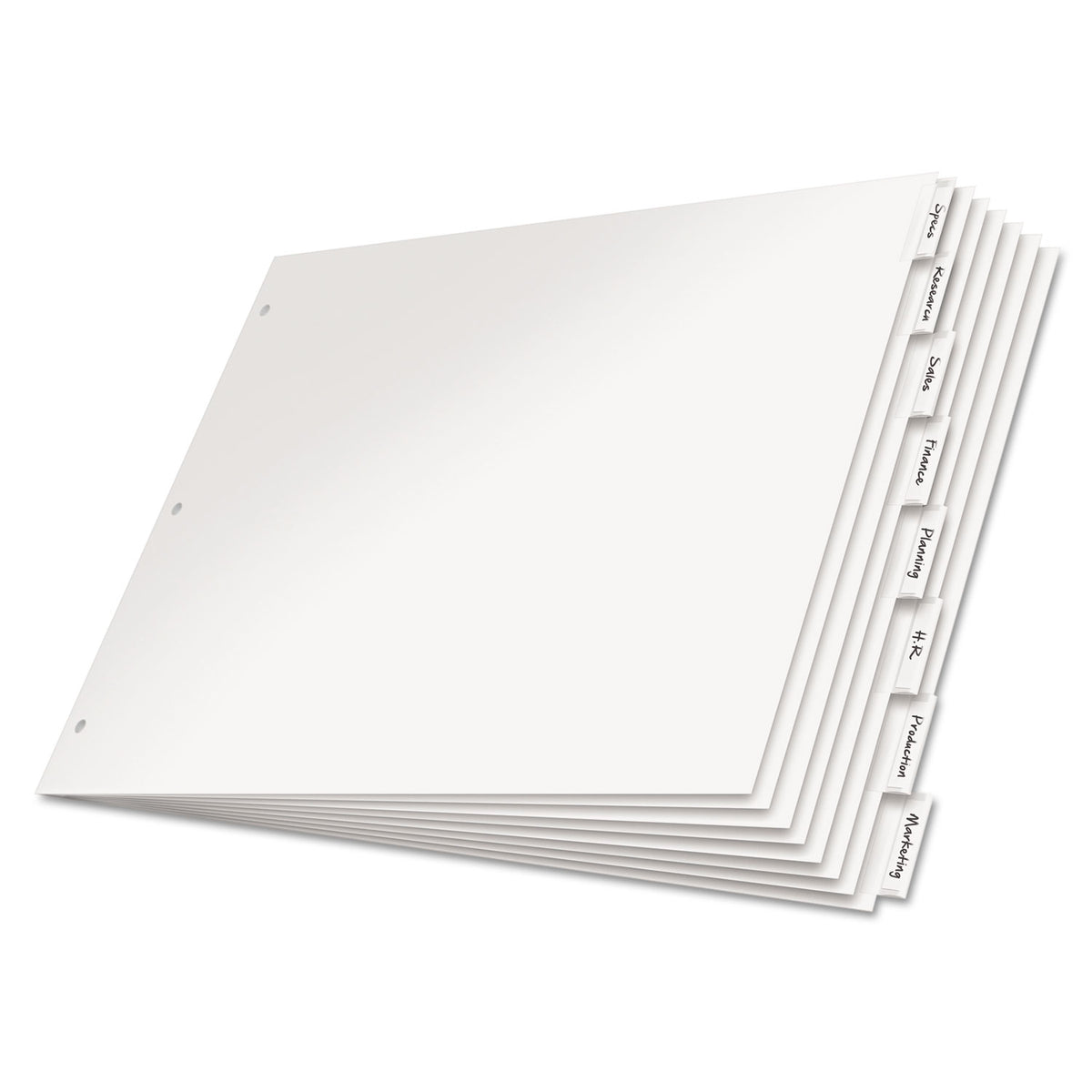 Paper Insertable Dividers, 8-Tab, 11 x 17, White, 1 Set — One Source Supply