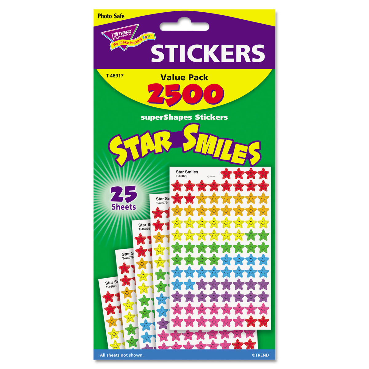 Sticker Assortment Pack, Smiling Star, 2500 per Pack — One Source Supply