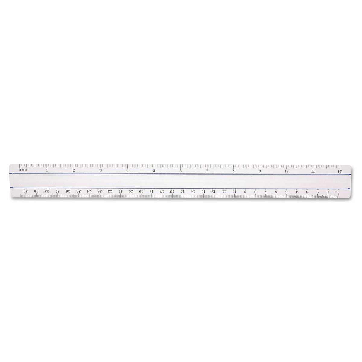 12" Magnifying Ruler, Plastic, Clear — One Source Supply