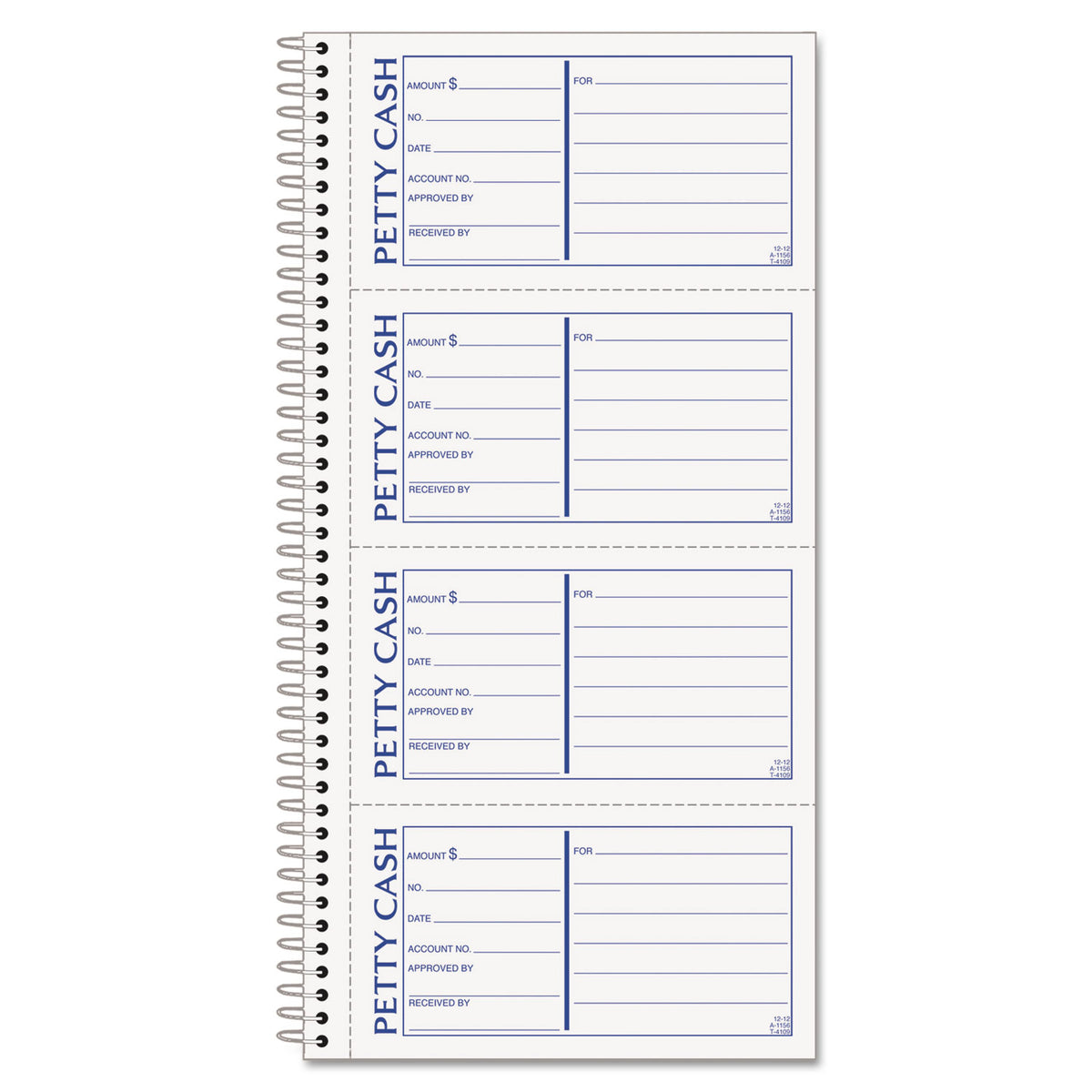 Petty Cash Receipt Book, 5 1/2 x 11, Two-Part Carbonless, 200 Sets/Boo ...