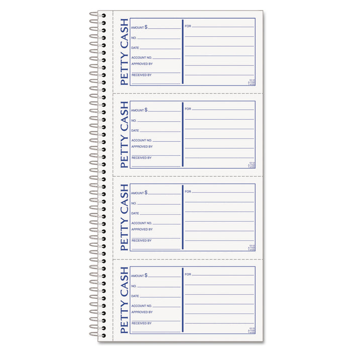 Petty Cash Receipt Book, 5 1/2 x 11, Two-Part Carbonless, 200 Sets/Boo ...
