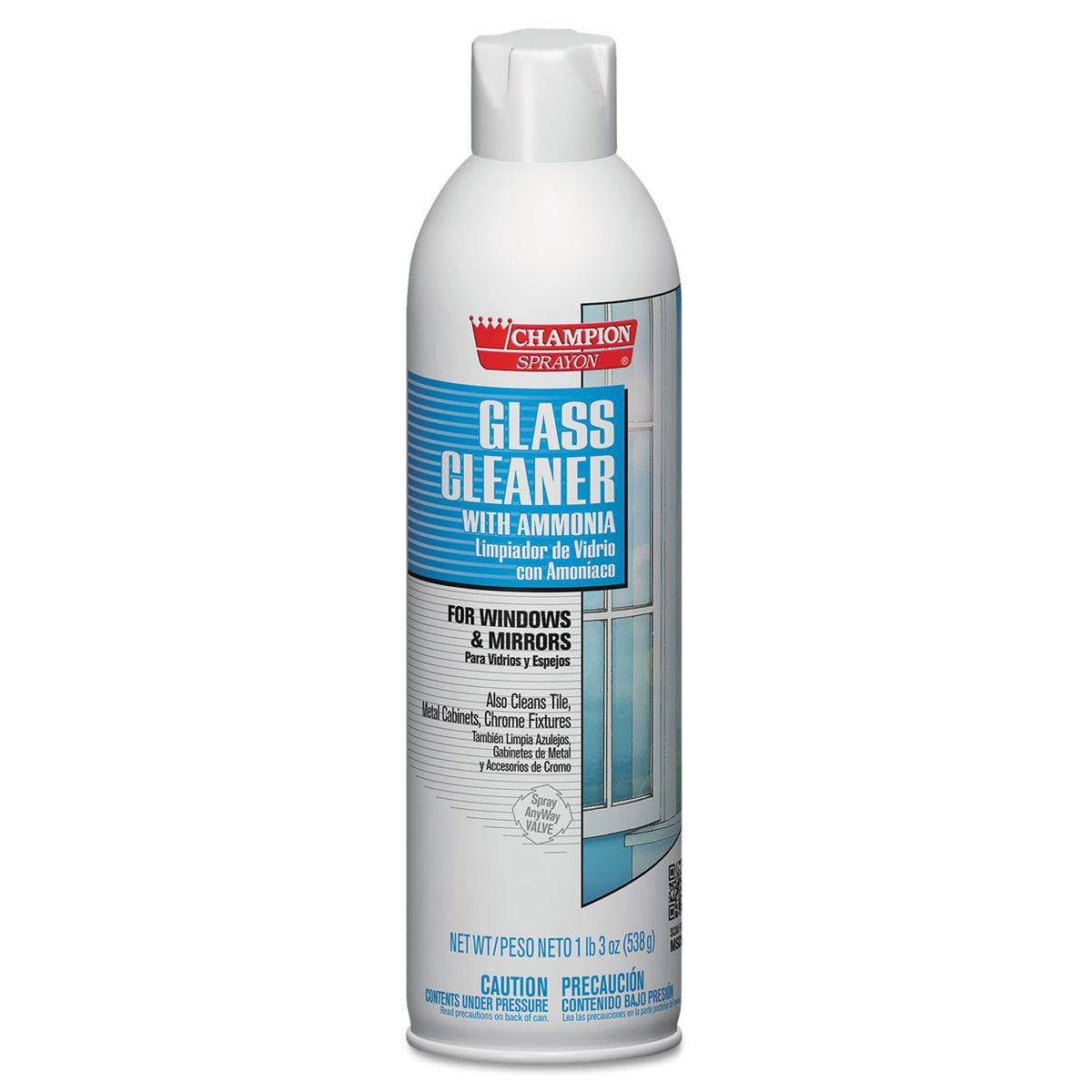 Champion Sprayon Glass Cleaner with Ammonia, 19oz, Aerosol, 12/Carton ...