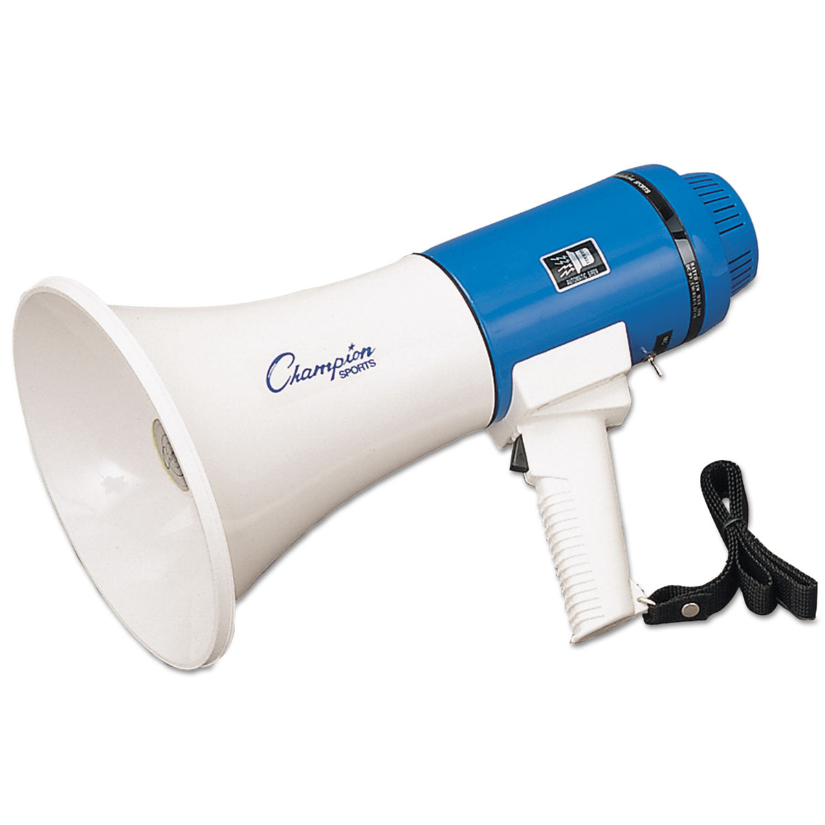 Megaphone, 12-25W, 1000 Yard Range, White/Blue — One Source Supply