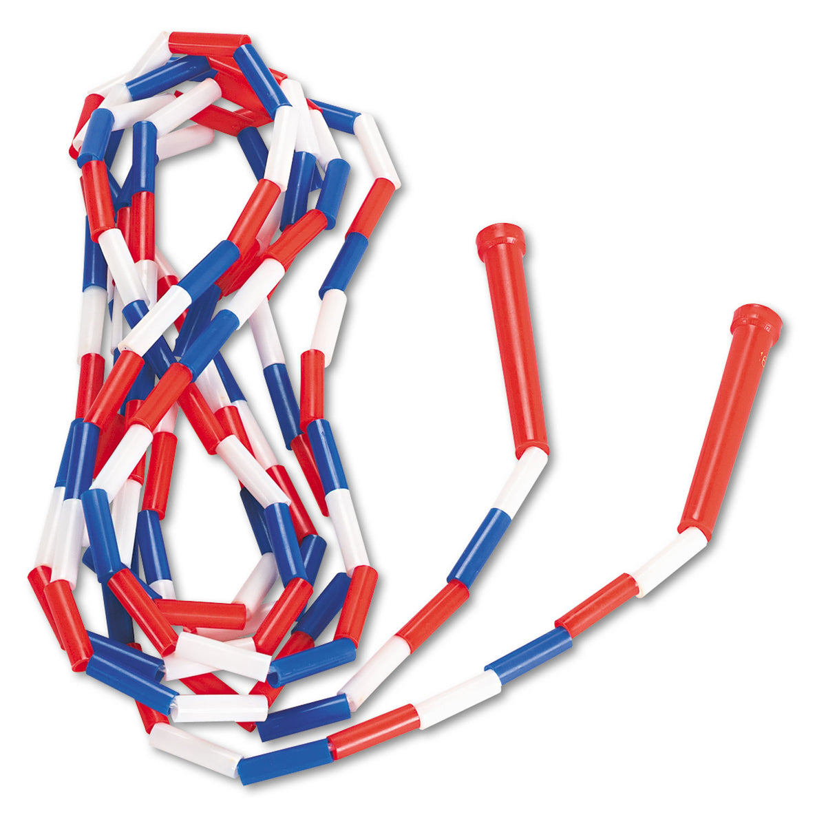 Segmented Plastic Jump Rope, 16ft, Red/Blue/White — One Source Supply