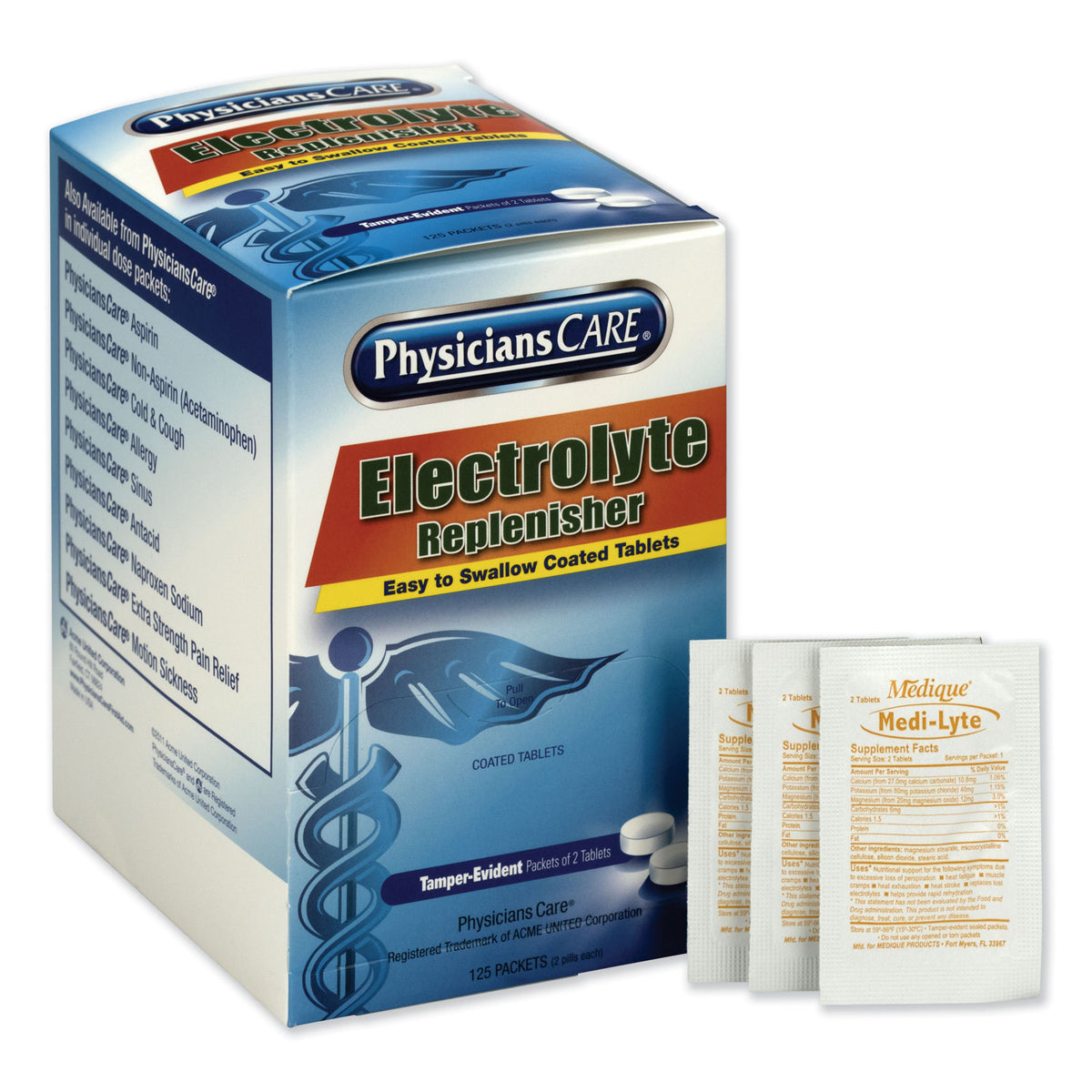 Electrolyte Tabs, 2 Tablets/Pack, 125 Packs/Box — One Source Supply