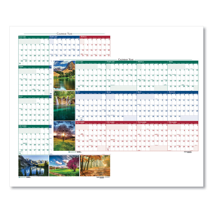 Recycled Earthscapes Nature Scene Reversible Yearly Wall Calendar, 32 ...