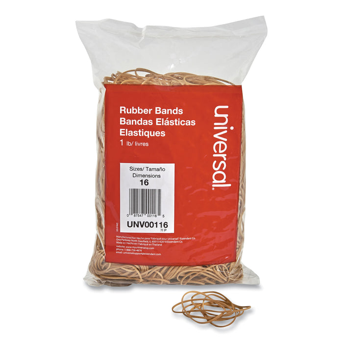 Rubber Bands, Size 16, 0.04" Gauge, Beige, 1 lb Box, 1,900/Pack — One ...