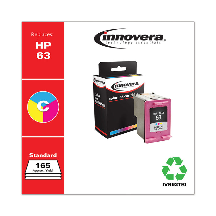 Remanufactured Tri-Color Ink, Replacement For HP 63 (F6U61AN), 165 Pag ...