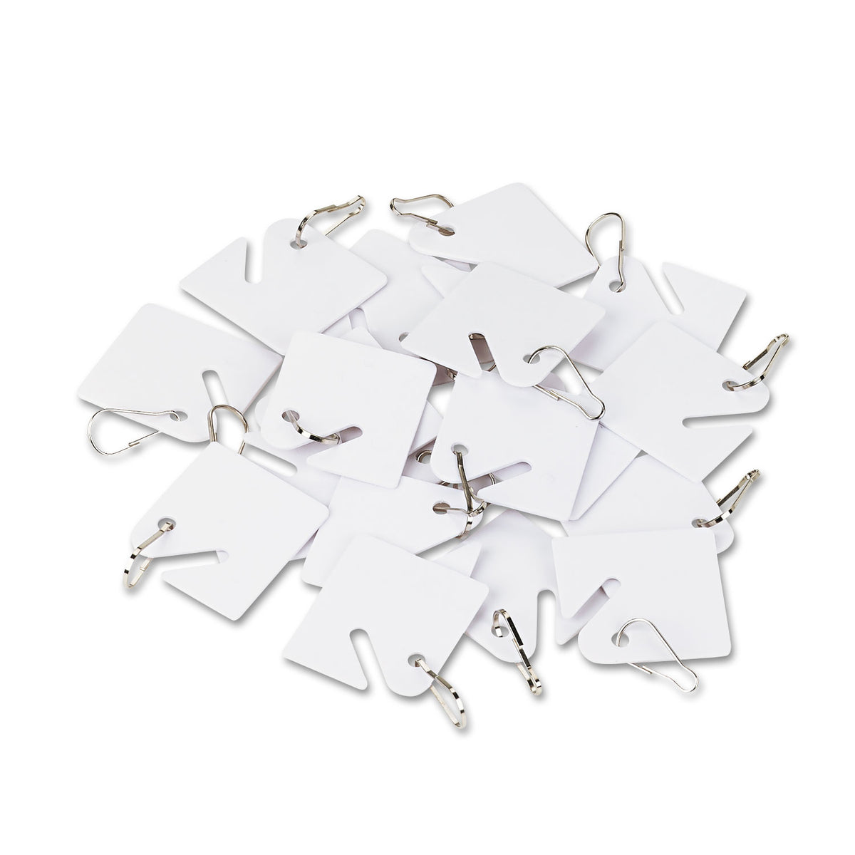 Replacement Slotted Key Cabinet Tags, 1 5/8 x 1 1/2, White, 20/Pack ...